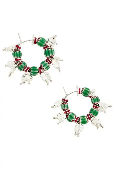 Dries Van Noten Beaded Hoop Earrings