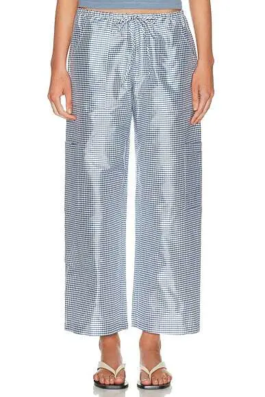 Donni. Taffeta Gingham Drawstring Cargo Pant