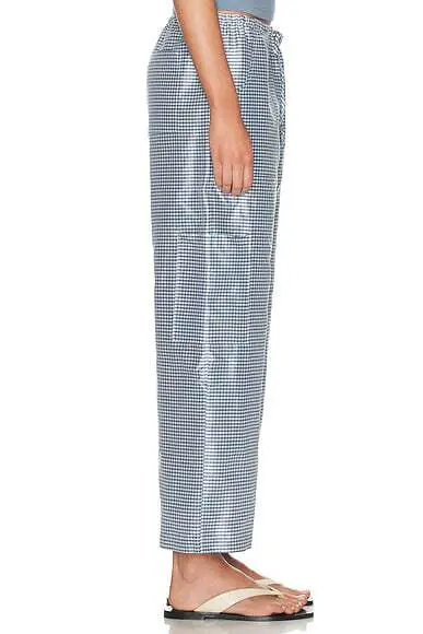 Donni. Taffeta Gingham Drawstring Cargo Pant