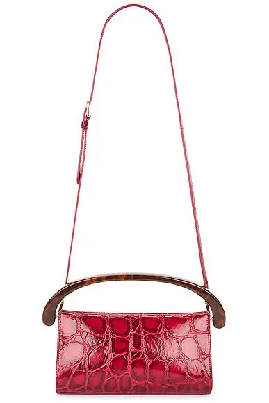 Dries Van Noten Embossed Calf Leather Crisp Bag With Resin Handle