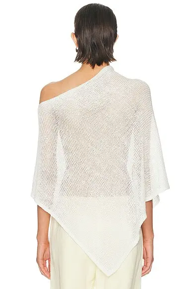 Enza Costa Linen Open Knit Poncho