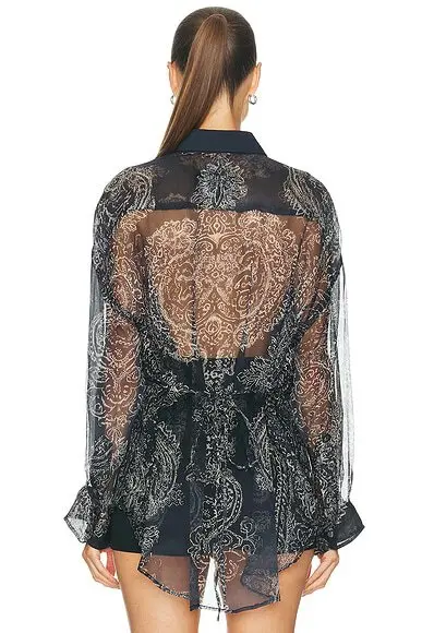 R13 Overlay Drop Neck Shirt
