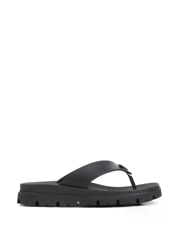 Prada Rubber Thong Sandals With Enameled Triangle Logo