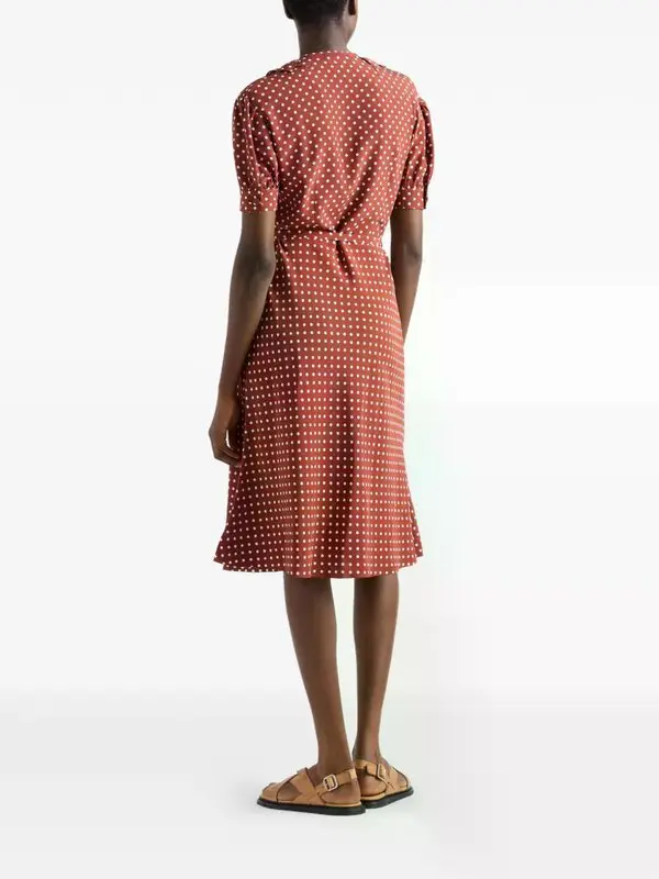 Prada Polka-dot Print Marocain Dress