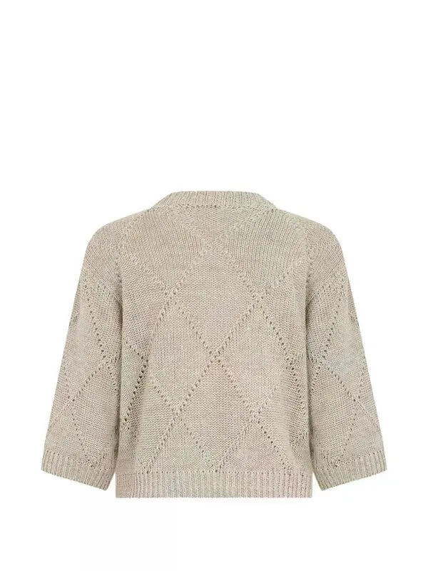 Peserico Sequined Argyle-knit Sweater