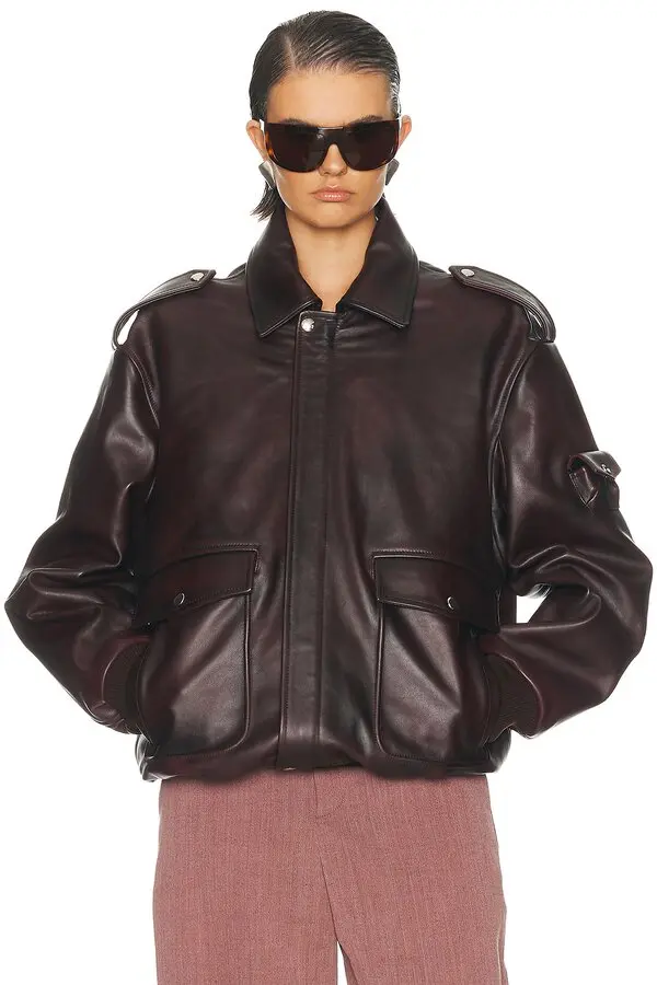 Coperni Oversized Leather Bomber Jacket
