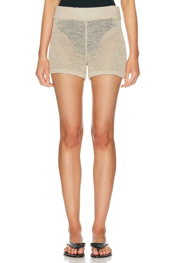 Enza Costa Linen Open Knit Short