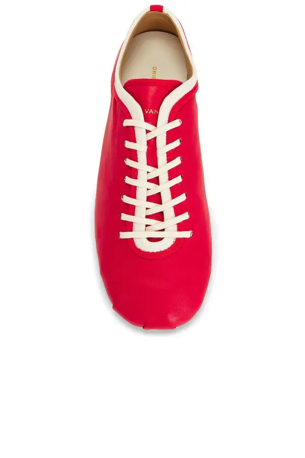 Dries Van Noten Calf Leather Ballet Sneakers - Red