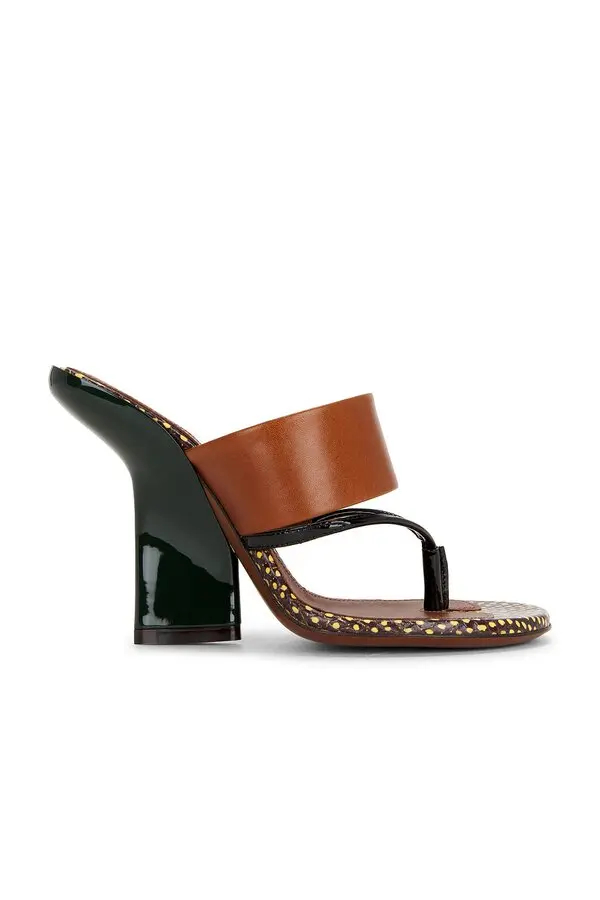 Dries Van Noten Mule Sandal In Brown,green - Burgundy