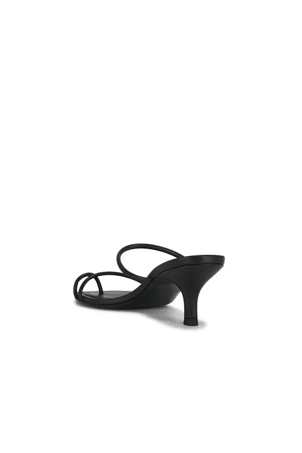 ST. AGNI Minimal Strap Heeled Sandal - Black