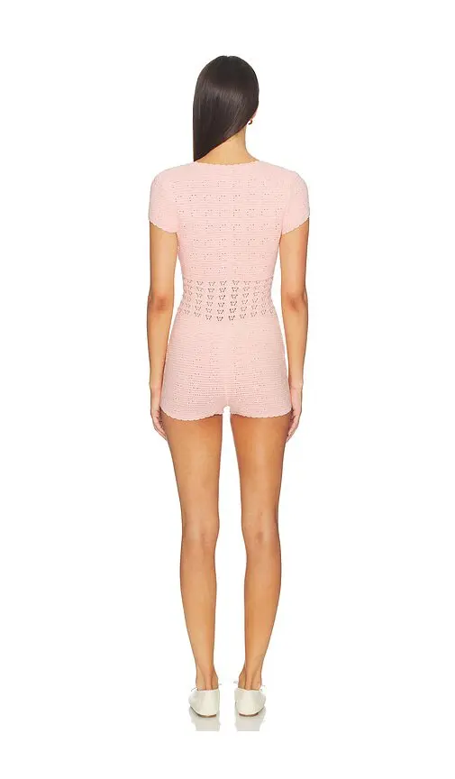 Majorelle Short Sleeve Crochet Romper