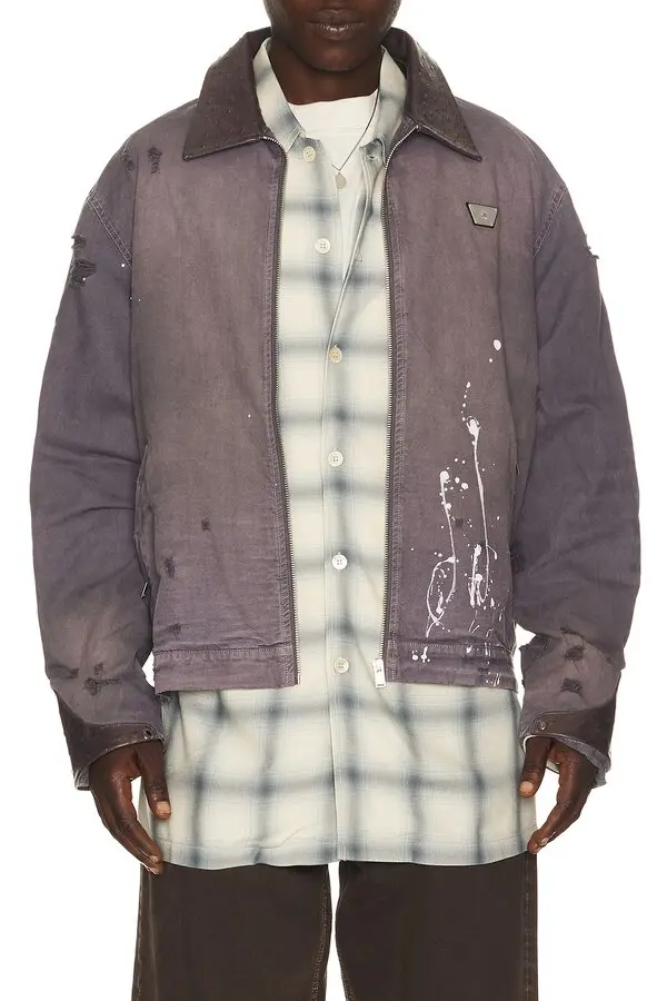MISBHV 1997 Paint Splatter Canvas Work Jacket - Graphite