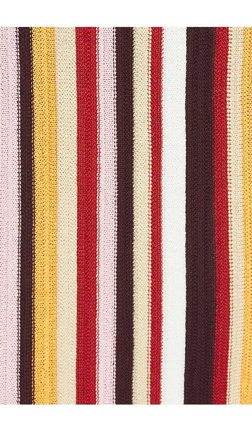 Ronny Kobo Striped Knit Midi Dress - Rust,pink