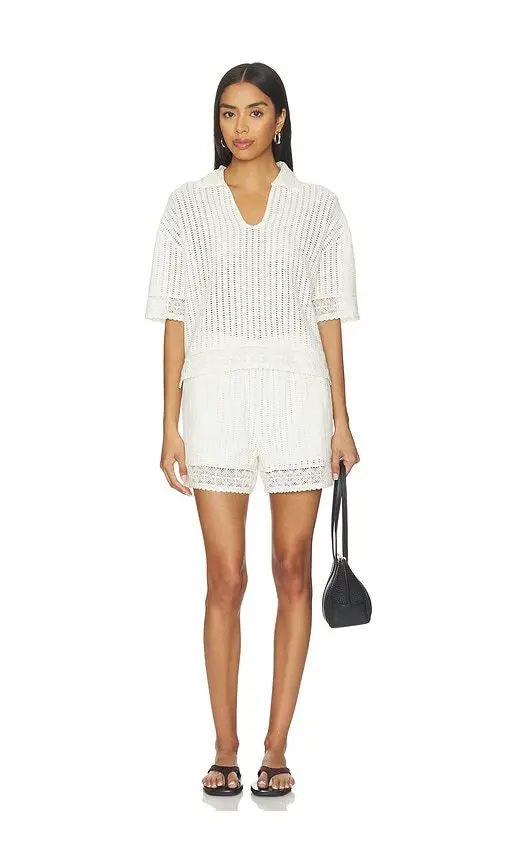 ALLSAINTS Elma Crochet Knit Top - White