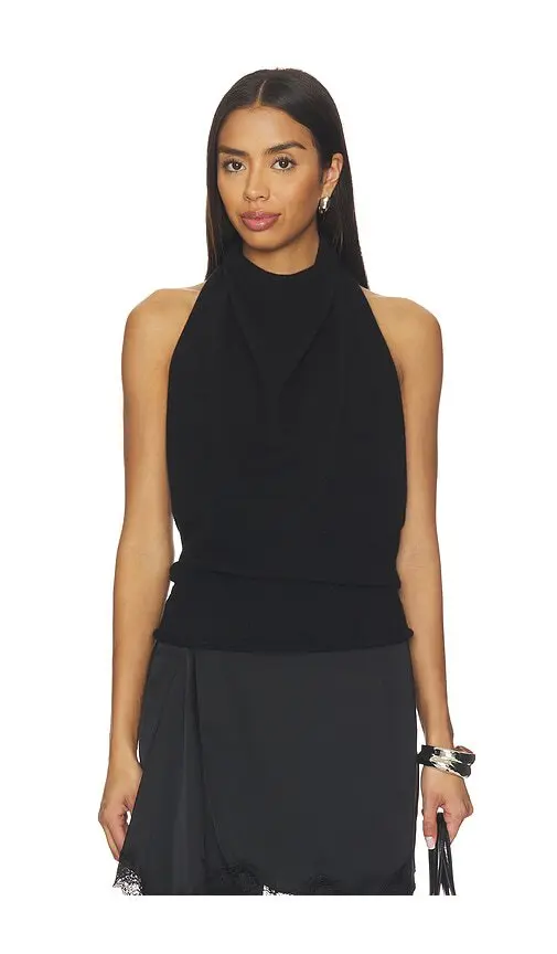 ALL MY LOVE Tara Shawl Top - Black