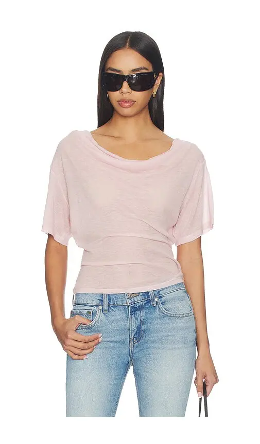 EB DENIM Madeo Cowl Neck Tee - Rose
