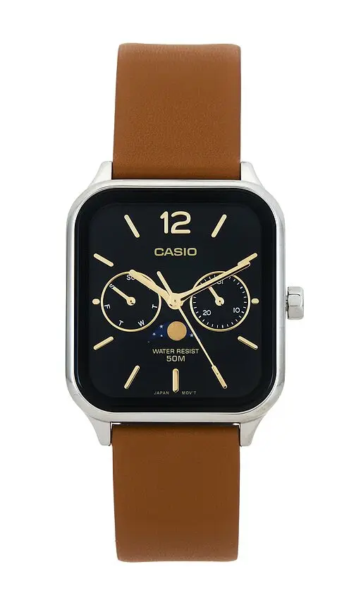 Casio Moon Phase Watch - Metallic Silver
