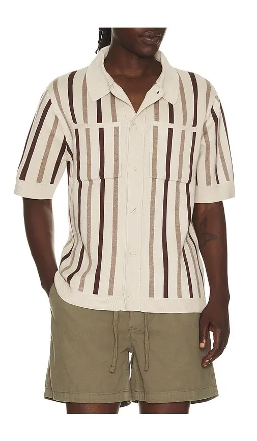 Central Park West Rowan Striped Shirt In . Also