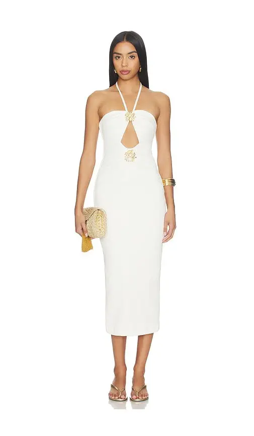 PatBO Luna Knit Midi Dress - White
