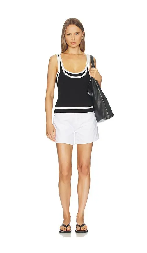 Hudson Jeans Ribbed Layered Tank Top
