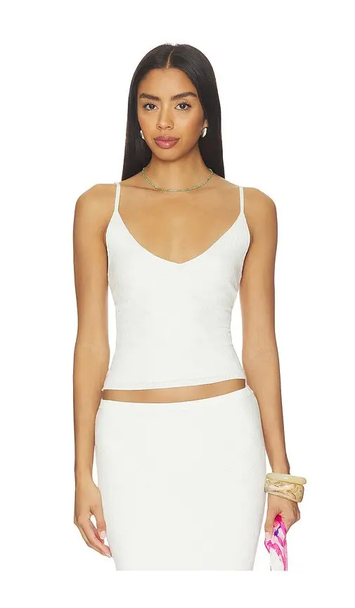 ASTA RESORT Pointelle Carolina Camisole - White