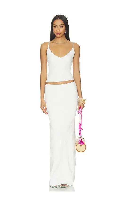 ASTA RESORT Pointelle Carolina Camisole - White