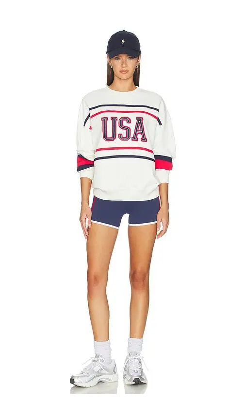 Beach Riot Devyn Oversized Sweatshirt With Usa Graphic - White