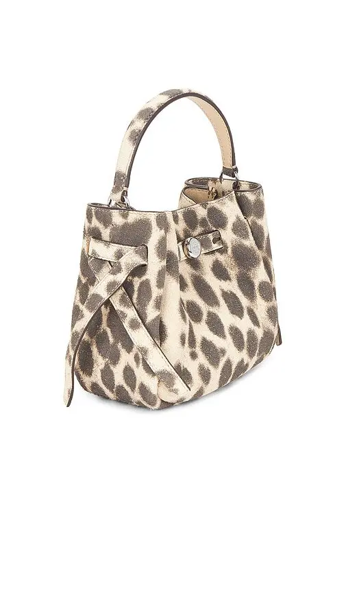 Tory Burch Romy Printed Suede Mini Bucket Bag - Cream