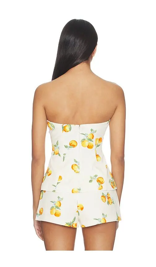 Majorelle Sansa Printed Strapless Top