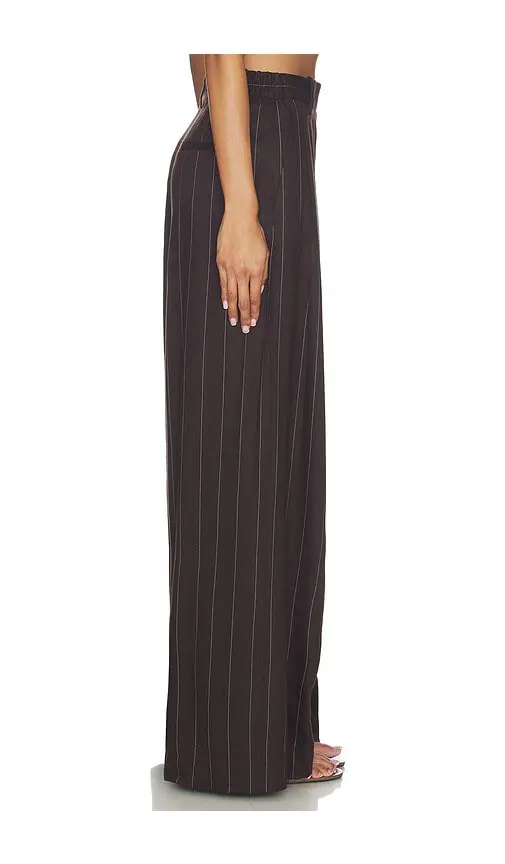 Helmut Lang Wide Leg Pleated Trousers With Pinstripe Detail