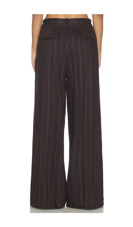 Helmut Lang Wide Leg Pleated Trousers With Pinstripe Detail