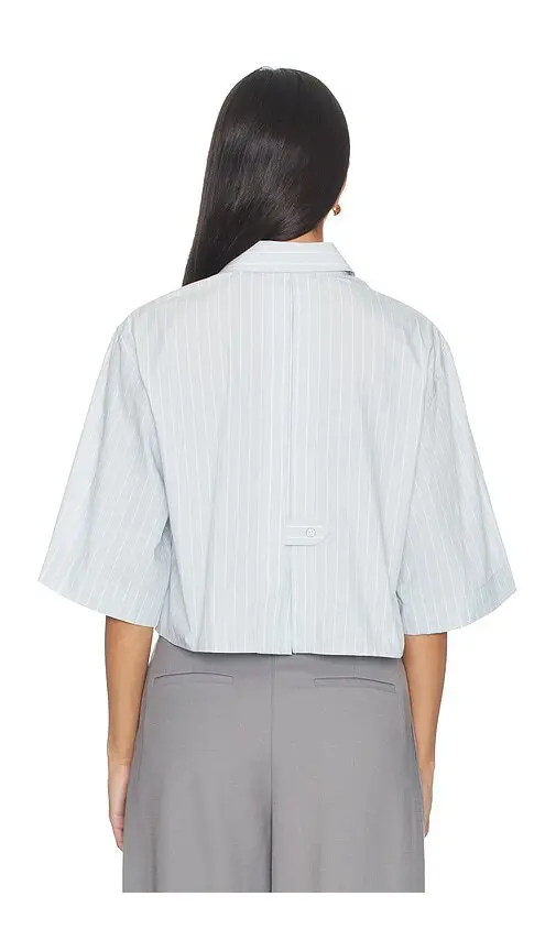 Helmut Lang Cropped Cotton Blend Shirt