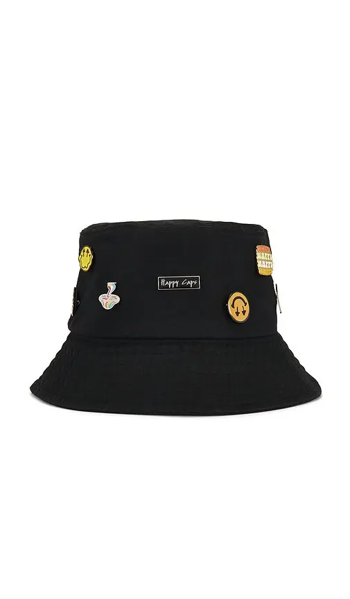 HAPPY CAPS Embellished Bucket Hat - Black
