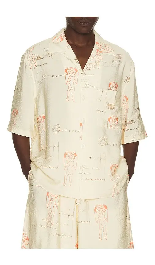 MISBHV Devil & Angel Postcard Shirt In . Also - Cream