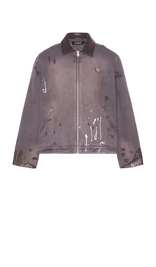 MISBHV 1997 Paint Splatter Canvas Work Jacket - Charcoal