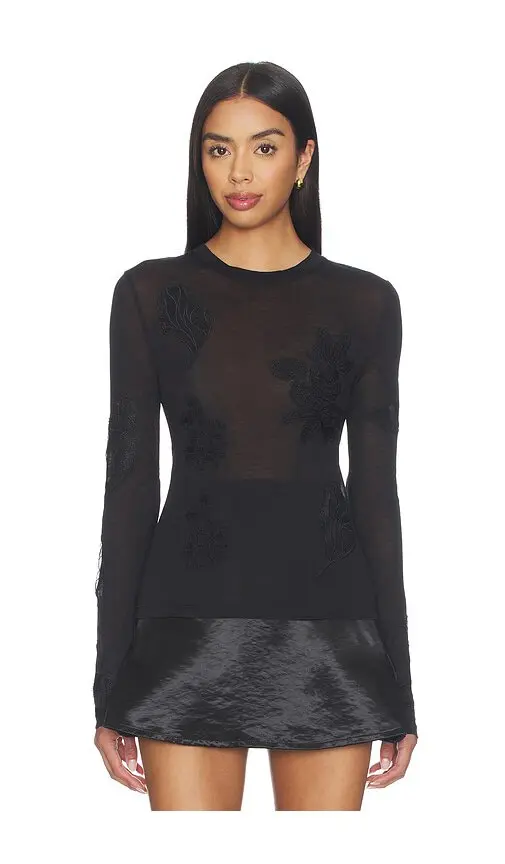 OPERASPORT Ziva Sheer Embellished Top