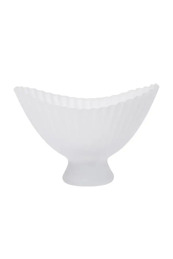 FERM LIVING Fountain Glass Bowl In White - Frosted