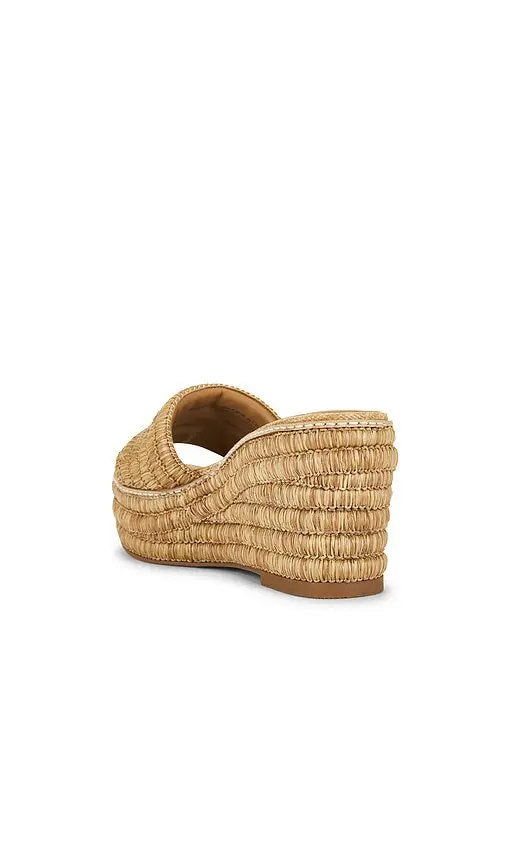 Dolce Vita Platform Wedge Sandals With Raffia Upper