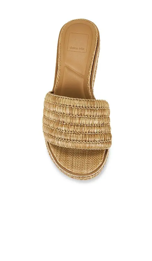 Dolce Vita Platform Wedge Sandals With Raffia Upper