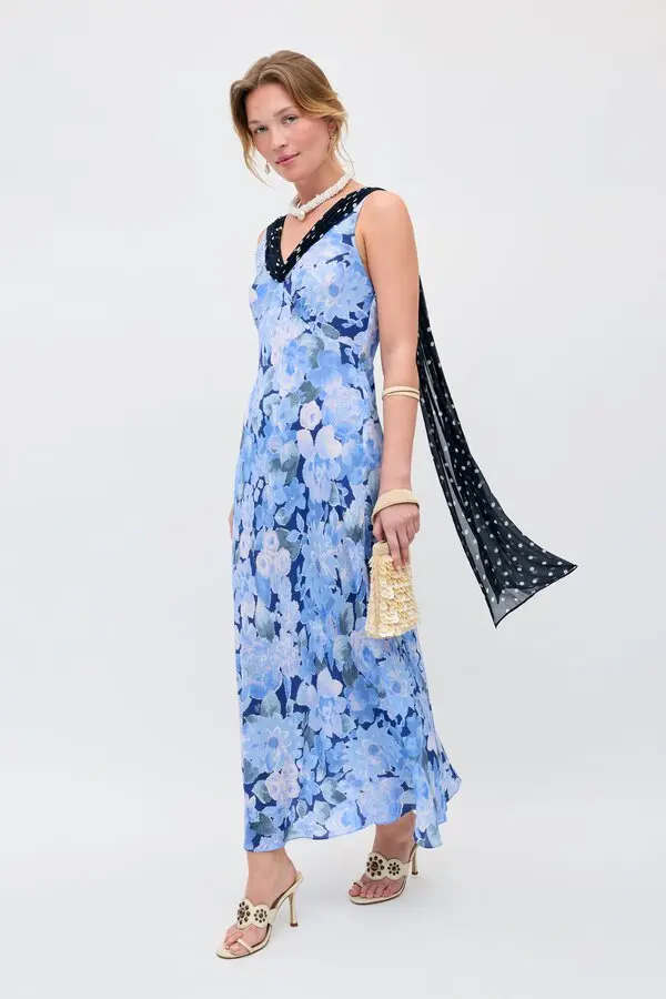 Rixo Roux Chelsea Dot Mix Maxi Dress
