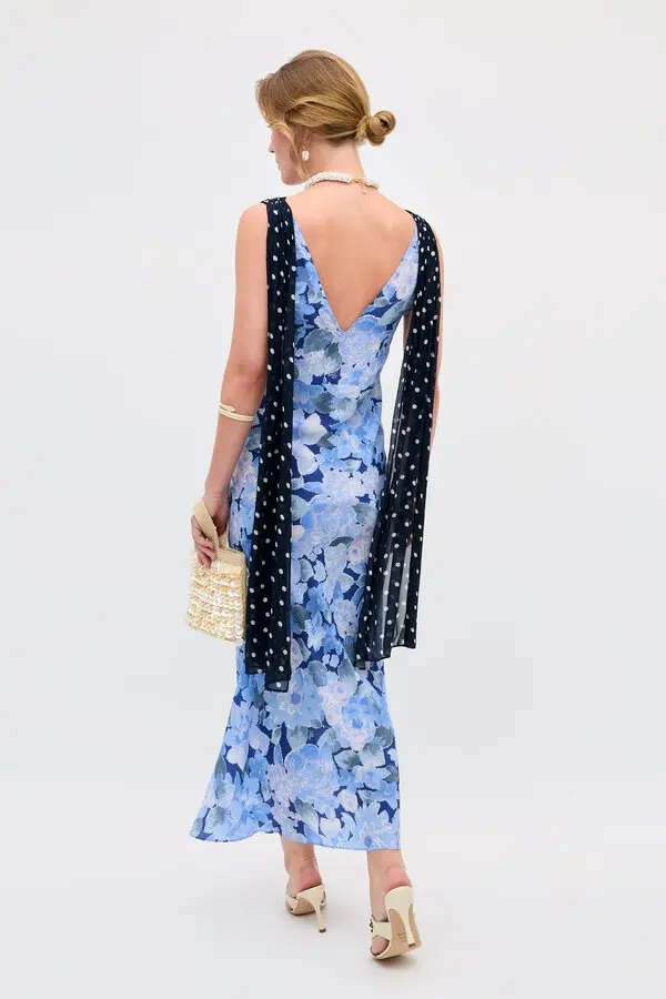 Rixo Roux Chelsea Dot Mix Maxi Dress