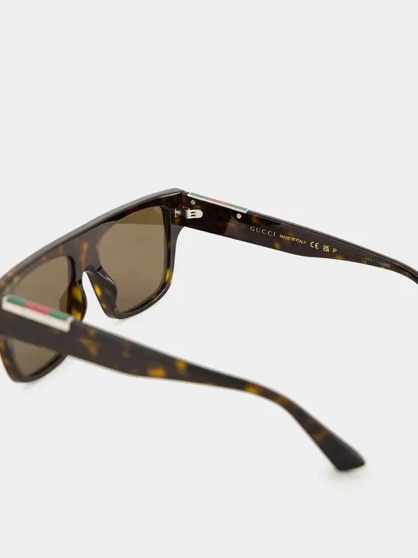 Gucci Tortoiseshell Web Detail Sunglasses