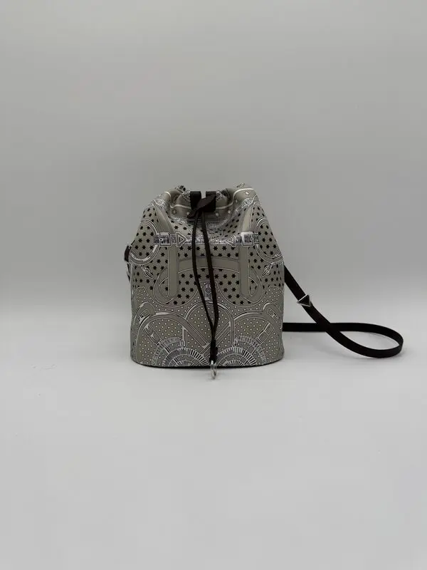 Hermès Silk And Swift Leather Bucket Bag