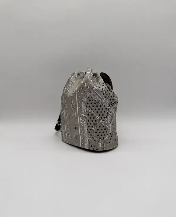 Hermès Silk And Swift Leather Bucket Bag