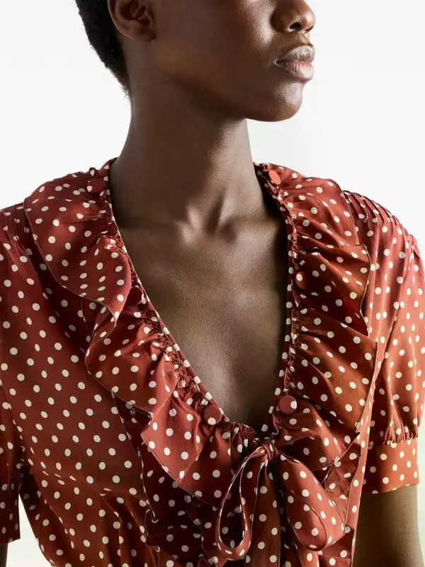 Prada Polka-dot Print Marocain Dress