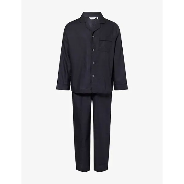 Derek Rose Paris Floral Cotton Pyjama Set - Black