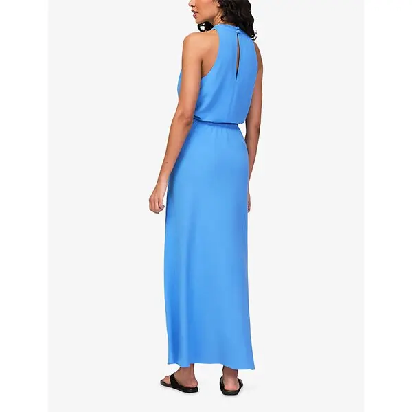 RO&ZO Drawstring Waist Bias-cut Woven Maxi Skirt