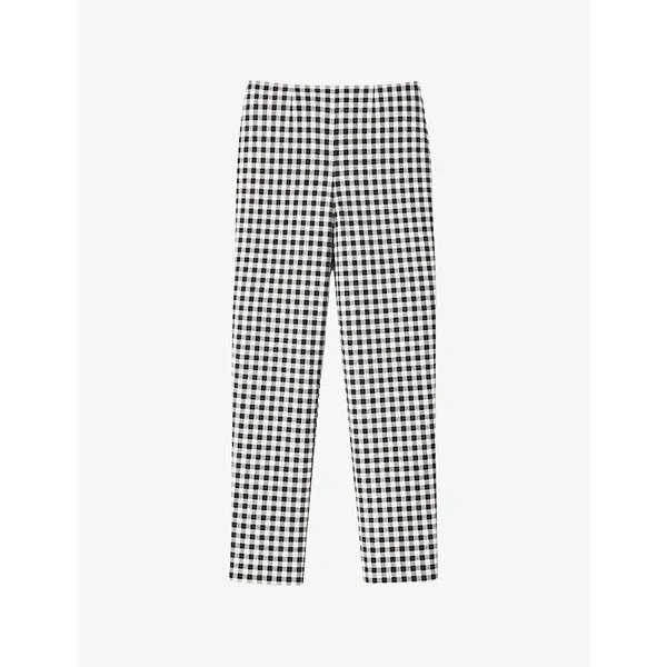 RO&ZO Gingham Cropped Stretch-cotton Trousers