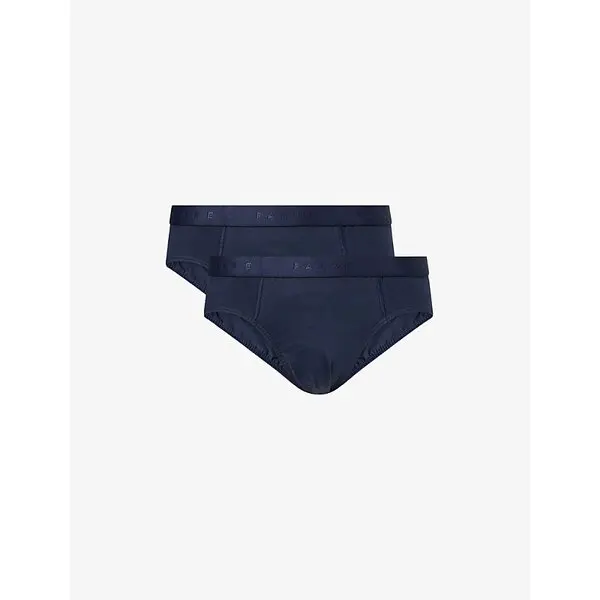 Falke Daily Comfort Pack Of Two Stretch-cotton Briefs - Midnight