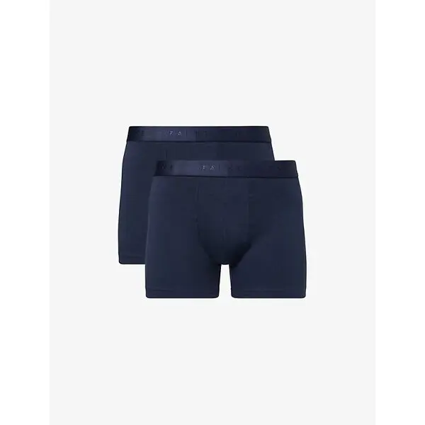 Falke Daily Comfort Pack Of Two Stretch-cotton Boxer Briefs - Midnight